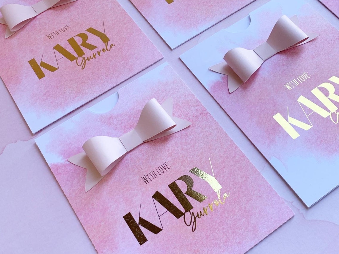 Customized Gold Foil Gift Card Holders/ Money Holders Set of | Etsy