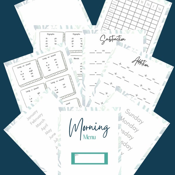 Kindergarten Morning Menu - Etsy