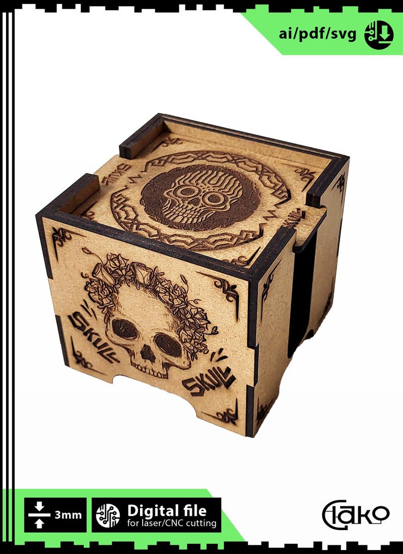 Skulll Game - Travel Edition With Storage Mini Box > Laser Cut File SVG ...