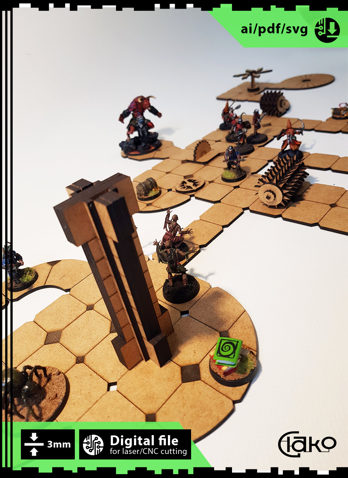 Dnd, Roleplay, Frostgrave Dungeon Tile Set - Laser Cut File MDF 3mm - Etsy