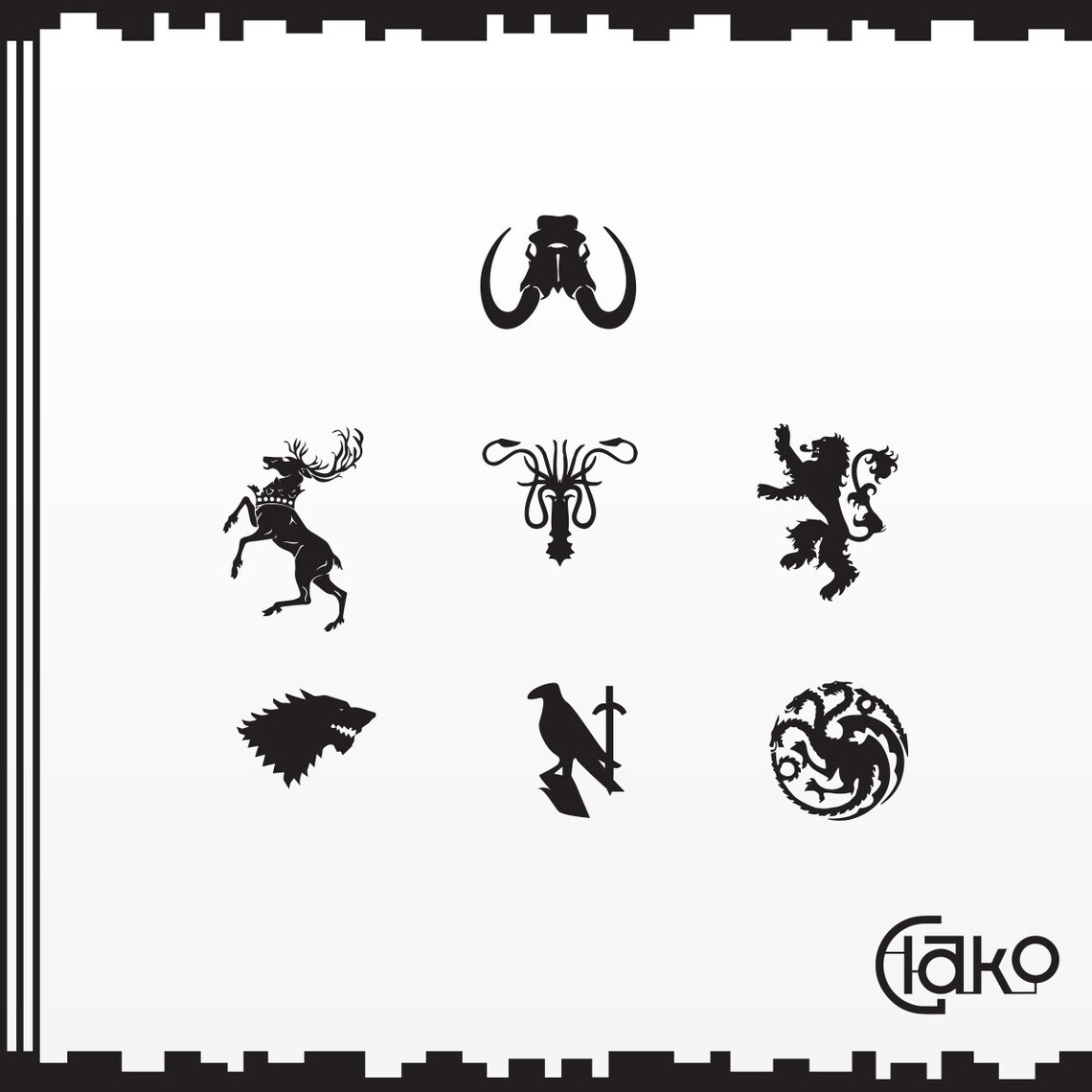 Activation Tokens Banners- Song of Ice and Fire - Laser Cut File SVG ...