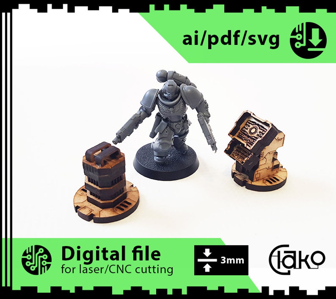 Storage Objective Data and Fisical Token, Sci-fi Crate, Container, 28mm ...