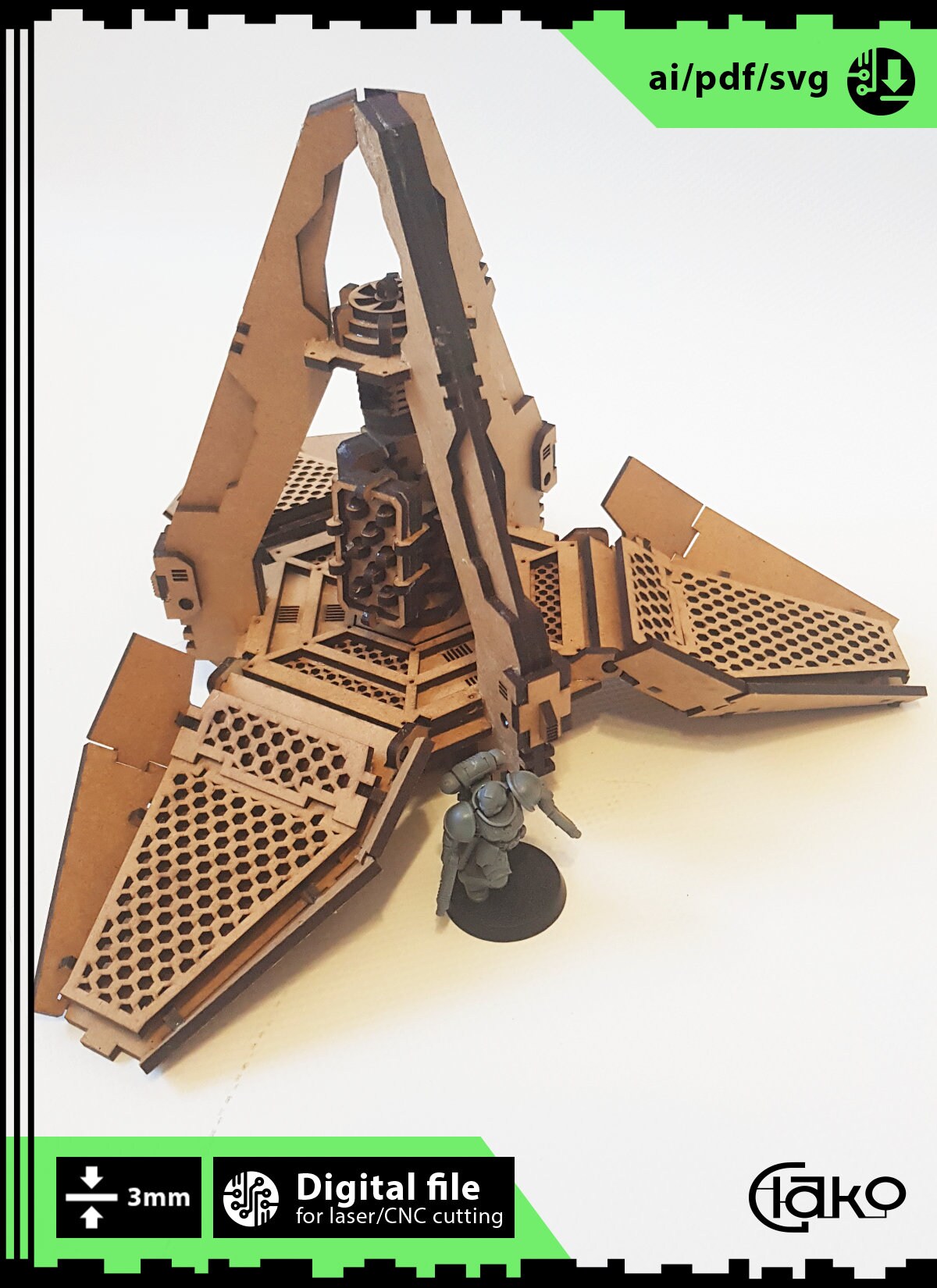 Space Marine Drop Pod: 28/32mm Wargame Terrain Laser Cut File (SVG, AI ...