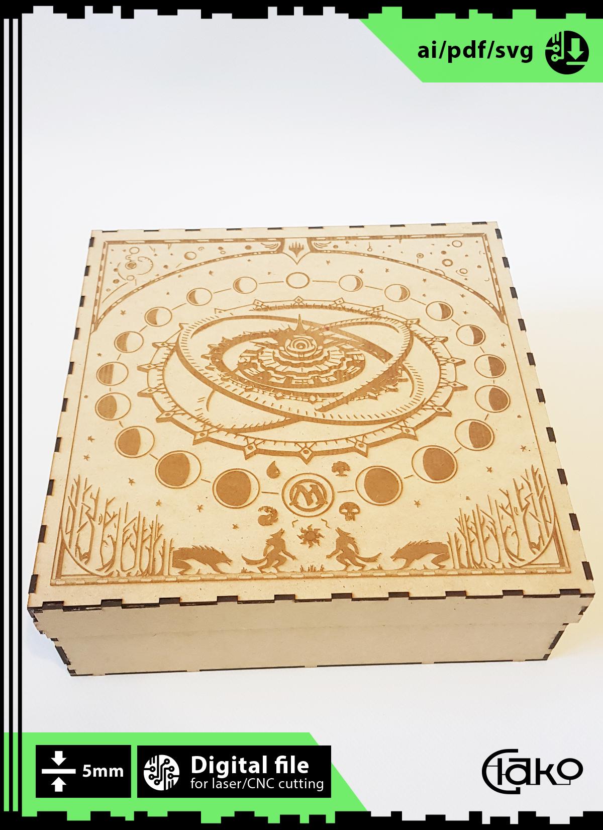 Magic the Gathering Card Box SVG: Laser Cut File, 5mm Sorter (digital ...
