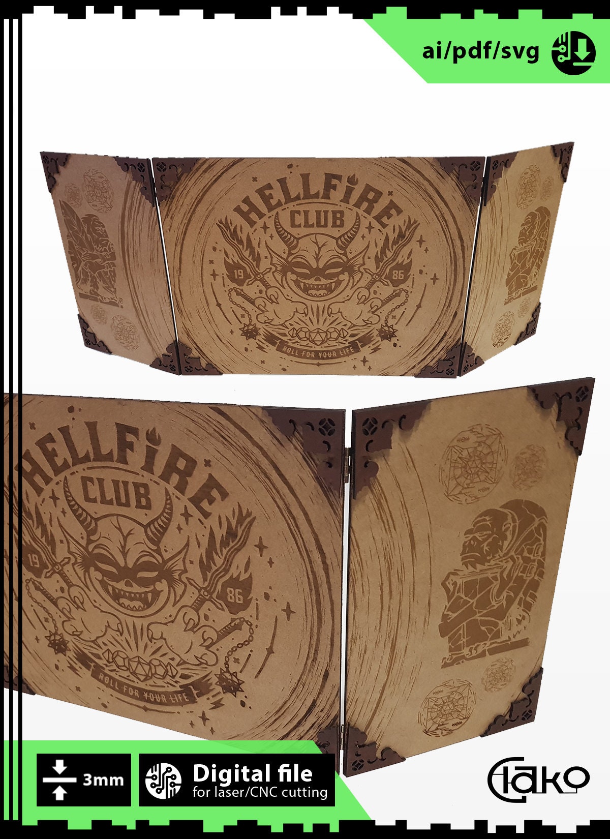 Dungeons and Dragons Dm Screen > Laser Cut File SVG, AI, PDF - Etsy