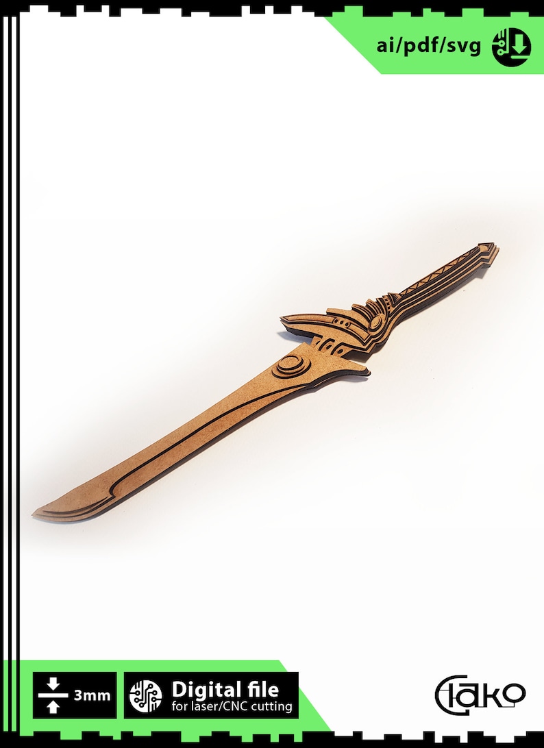 Layered Magic Sword Laser Cut File: SVG, PDF, AI (digital Download) - Etsy