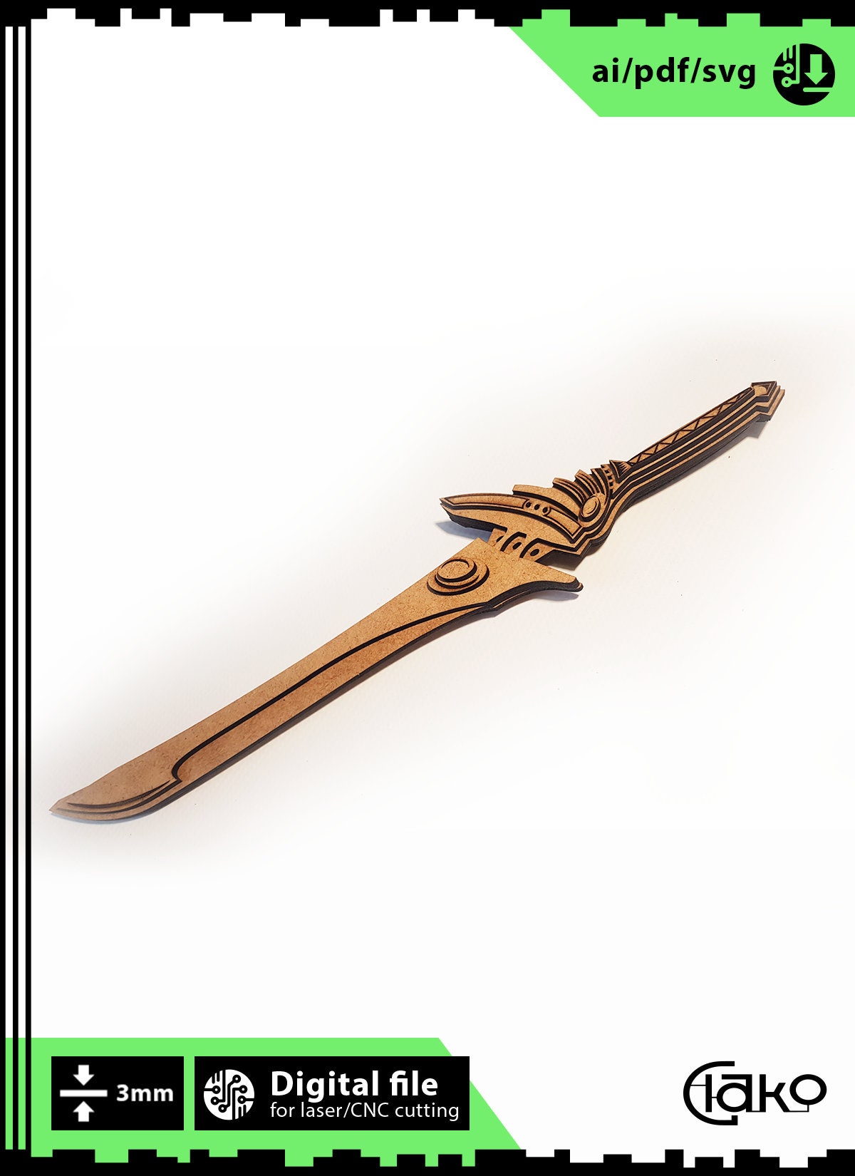 Layered Magic Sword Laser Cut File: SVG, PDF, AI (digital Download) - Etsy