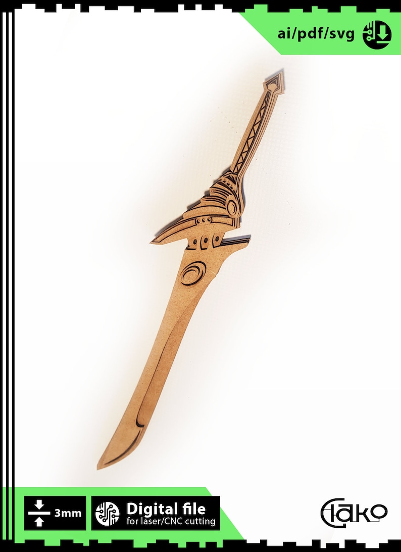 Layered Magic Sword Laser Cut File: SVG, PDF, AI (digital Download) - Etsy