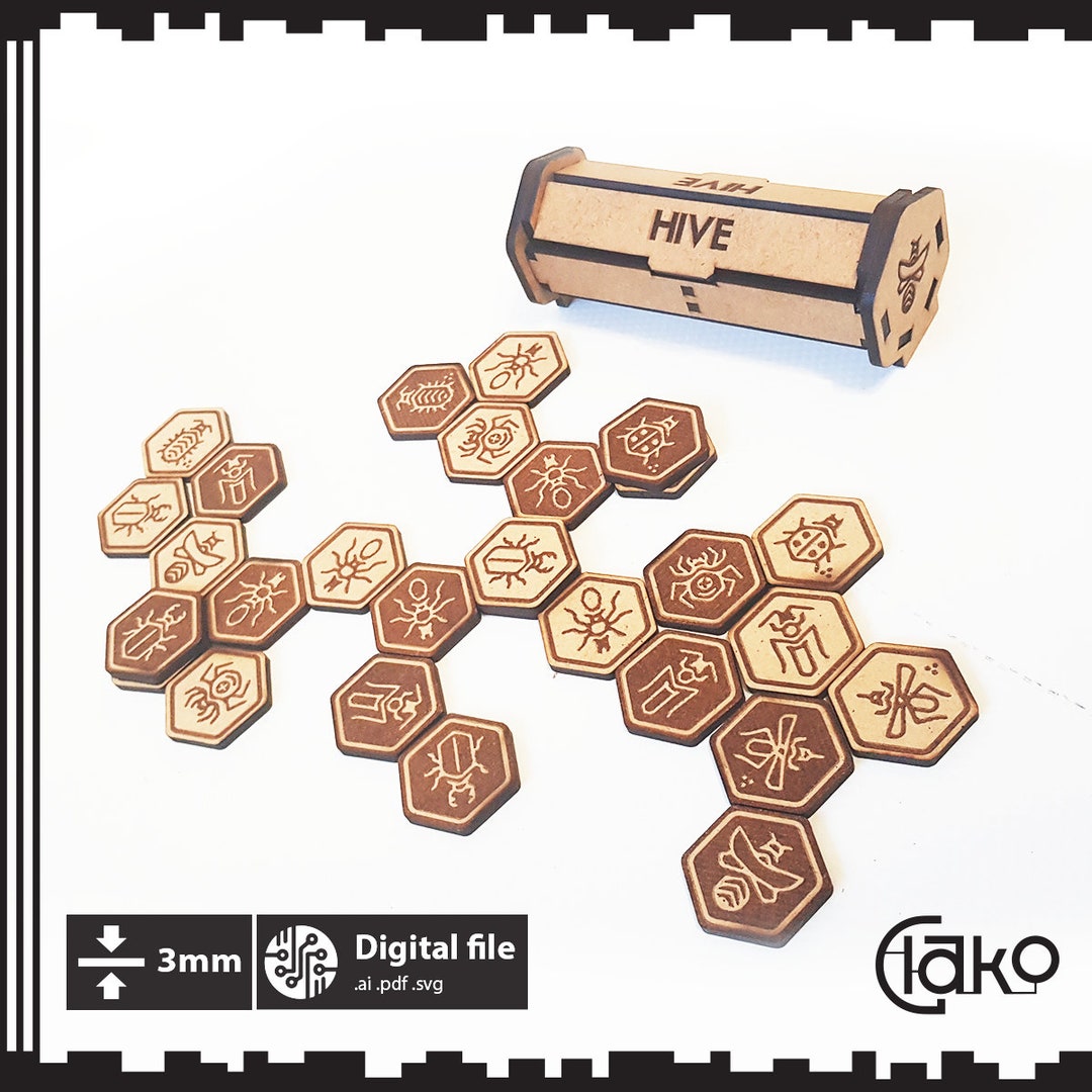 Hive Game Travel Edition: Laser Cut Files, Addons & Storage (SVG, PDF ...