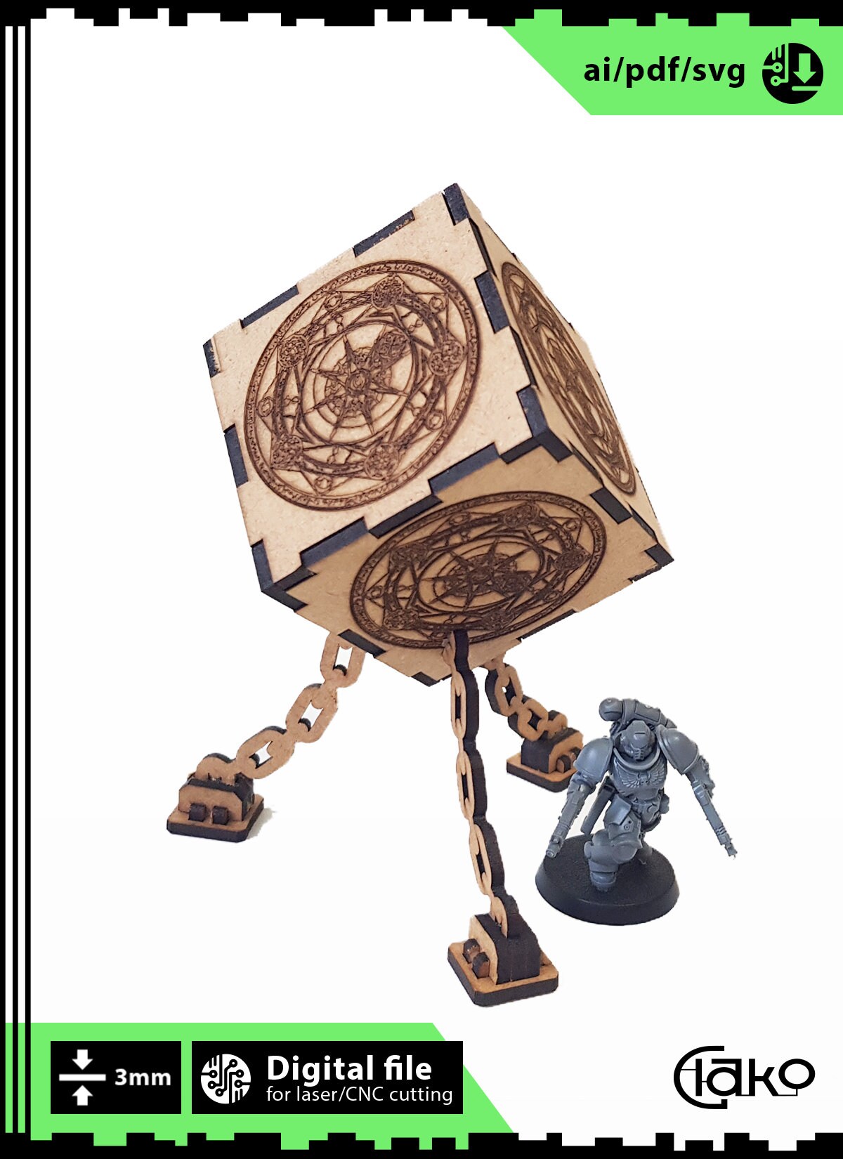 Elemental Cube 28mm Laser Cut File MDF Tabletop Wargaming Warhammer ...