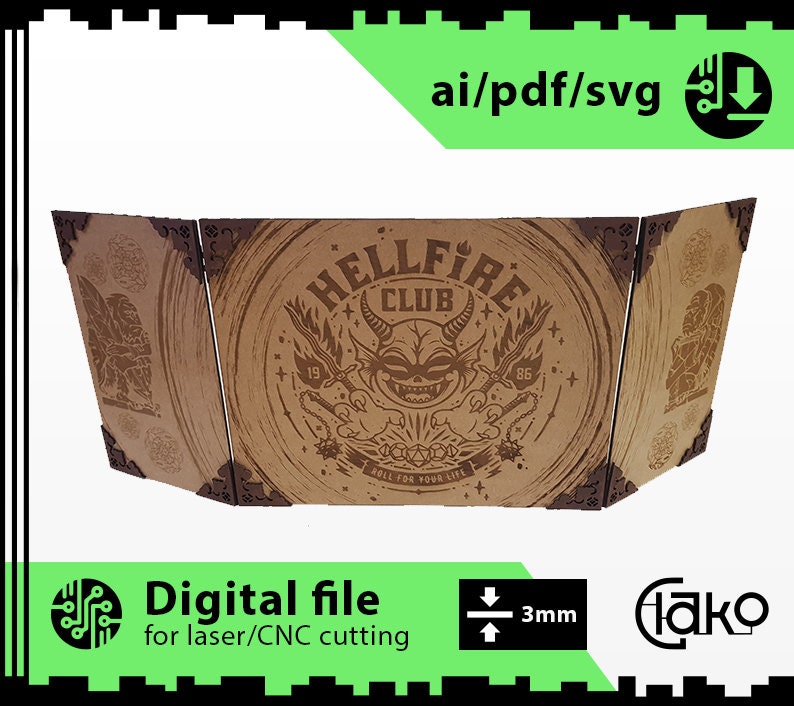 Dungeons and Dragons Dm Screen > Laser Cut File SVG, AI, PDF - Etsy
