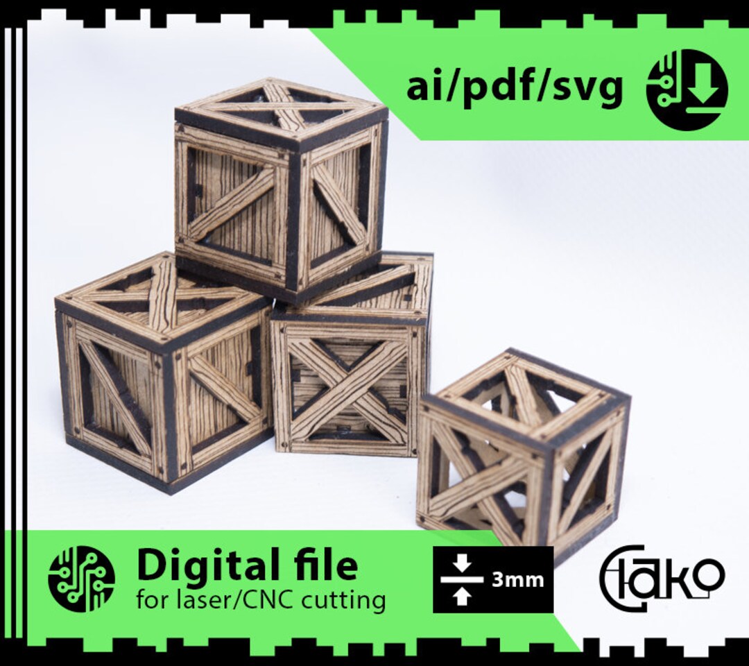 Sci-fi,fantasy Crate, Container, Box, Army Box 28mm Laser Cut File MDF ...