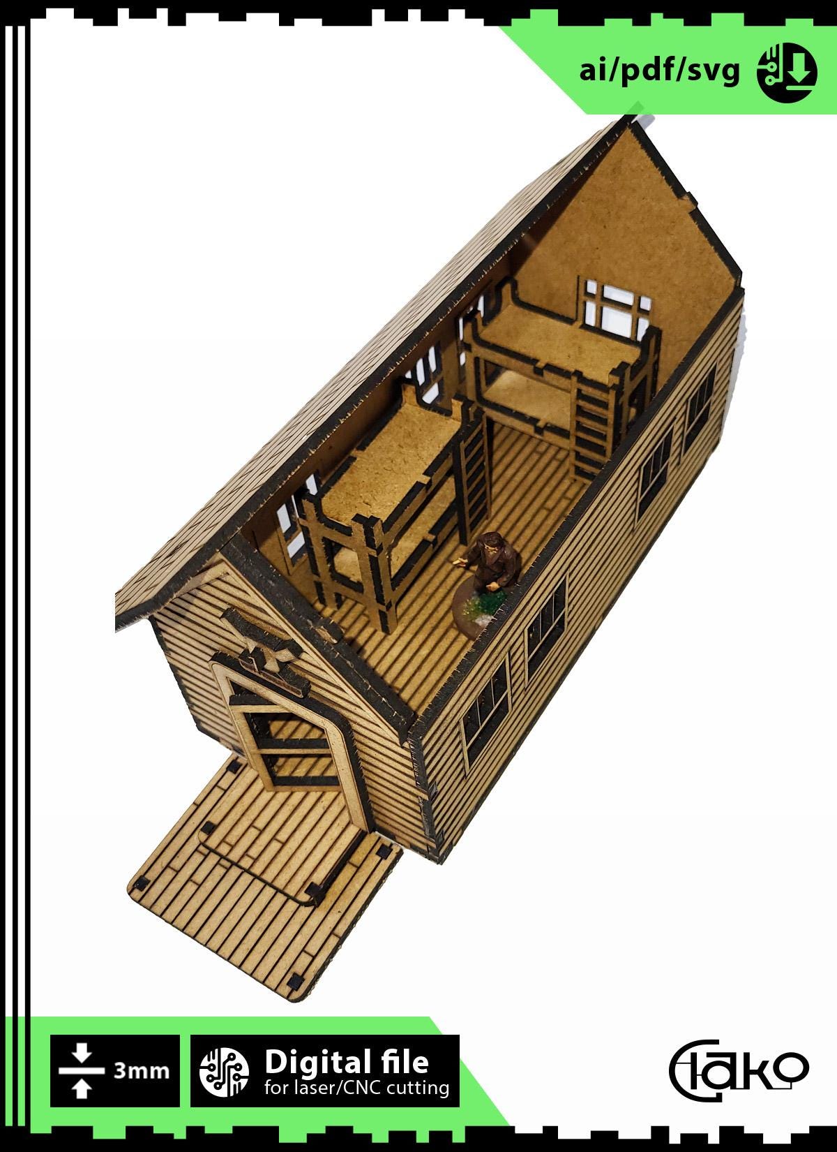 Laser Cut Summer House: 28/32mm Wargame Terrain (SVG, PDF, AI) - Etsy