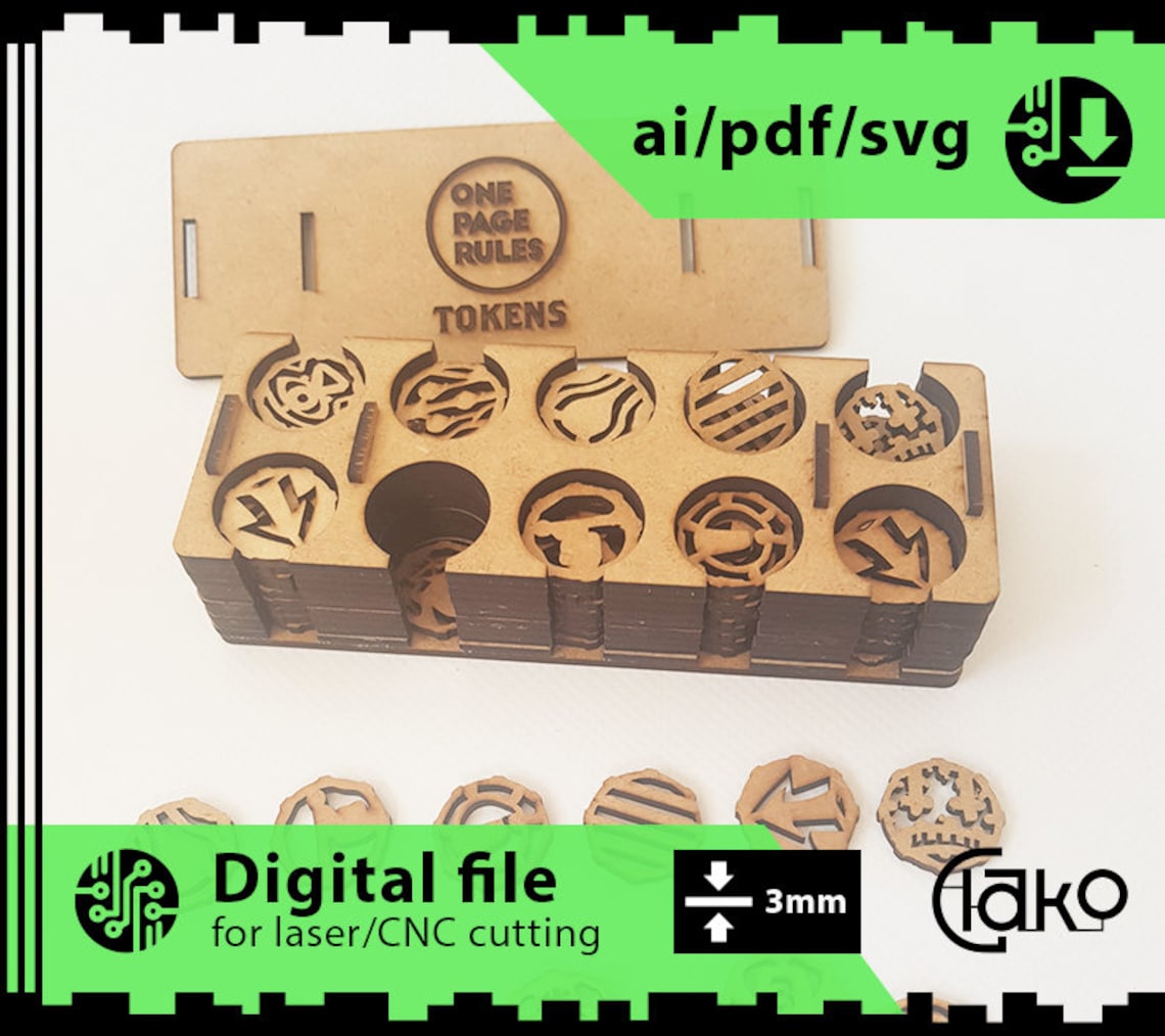Token Box Dor OPR 28mm Laser Cut File MDF Tabletop One Page Rules ...