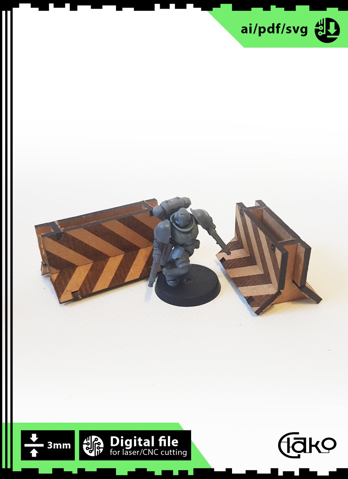 Street Barricade 28mm Laser Cut File MDF Tabletop Wargaming Warhammer ...