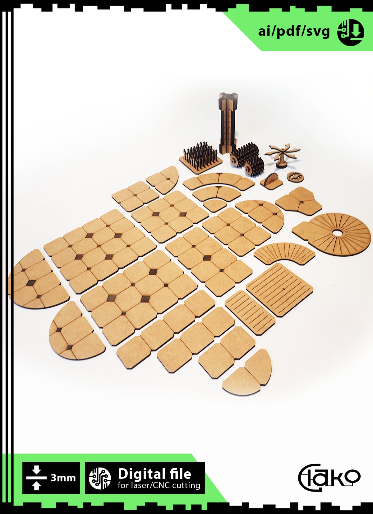 Dnd, Roleplay, Frostgrave Dungeon Tile Set - Laser Cut File MDF 3mm - Etsy