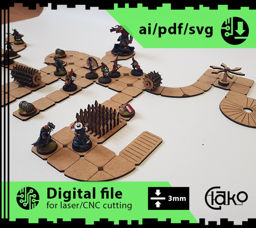Dnd, Roleplay, Frostgrave Dungeon Tile Set - Laser Cut File MDF 3mm - Etsy
