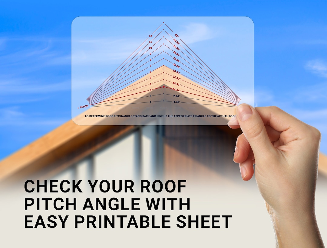 Roof Pitch Angle With Easy Printable Sheet - Digital File - Etsy