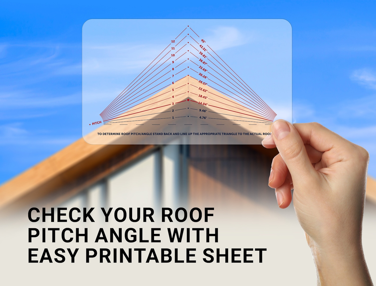 Roof Pitch Angle With Easy Printable Sheet - Digital File - Etsy
