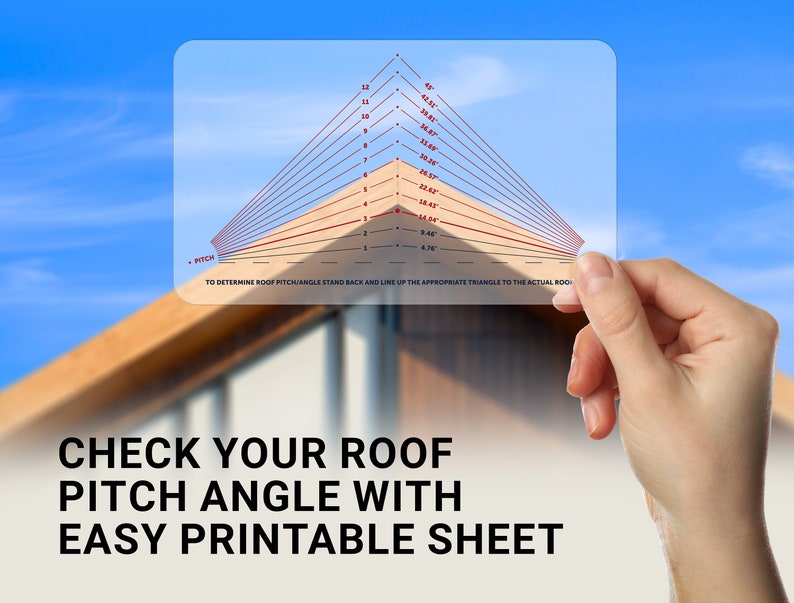 Roof Pitch Angle With Easy Printable Sheet - Digital File - Etsy