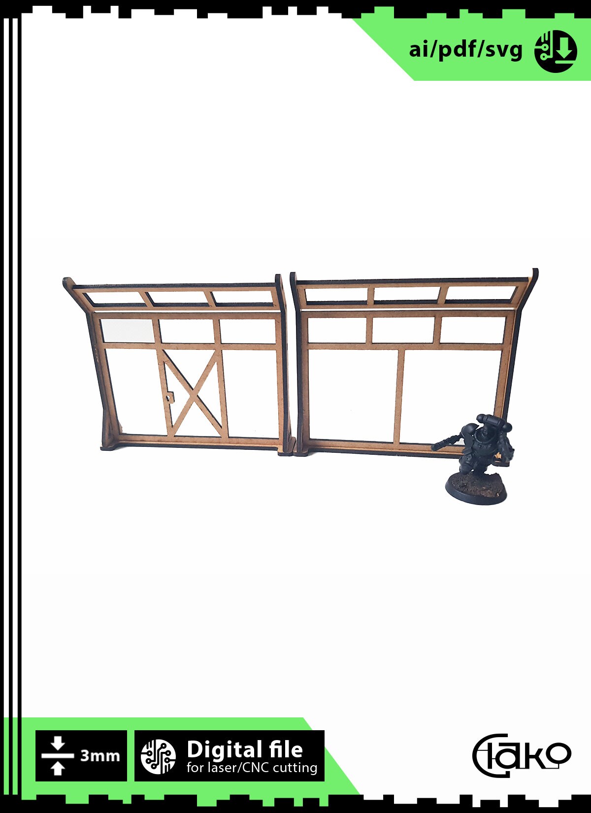 Seciurity Fence 28mm Laser Cut File MDF Tabletop Wargaming Warhammer ...