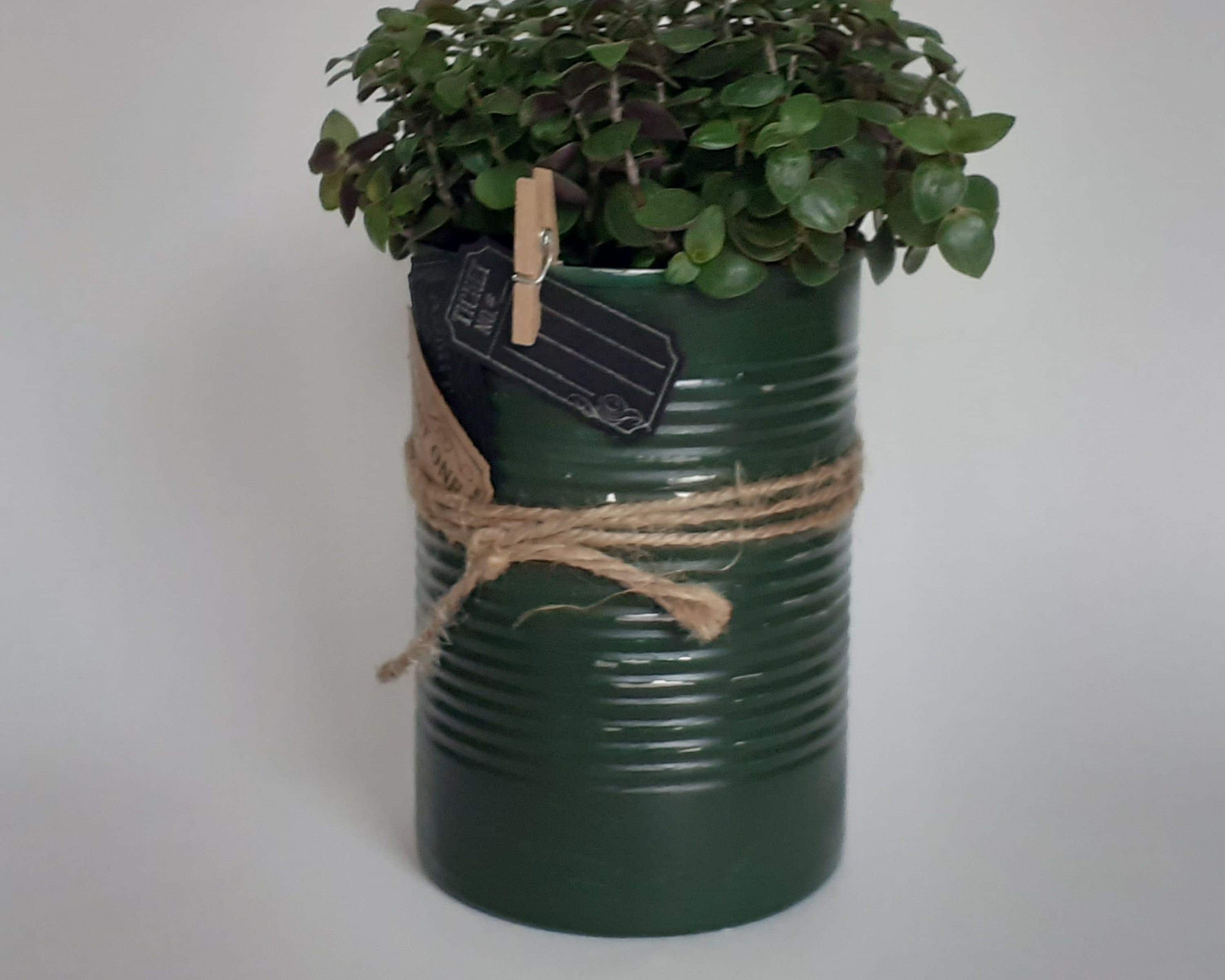 Upcycled Hand Painted Tin in Green Tied With Rustic String and - Etsy