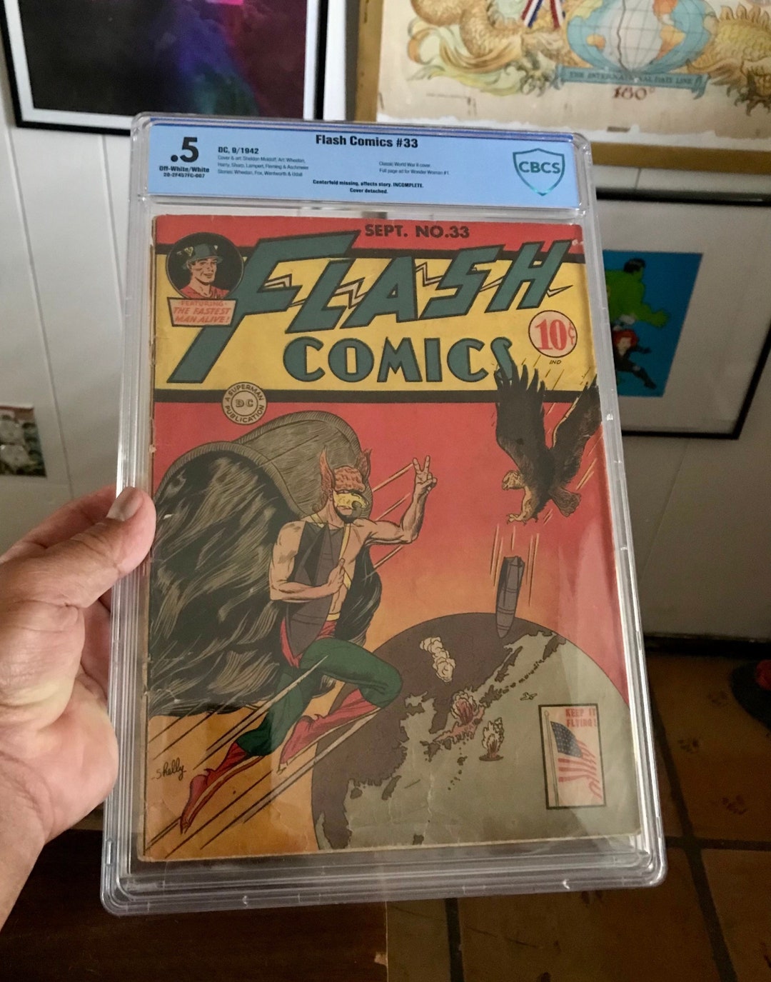Flash Comics #33 CBCS 0.5 Classic World War II Cover First Appearance ...
