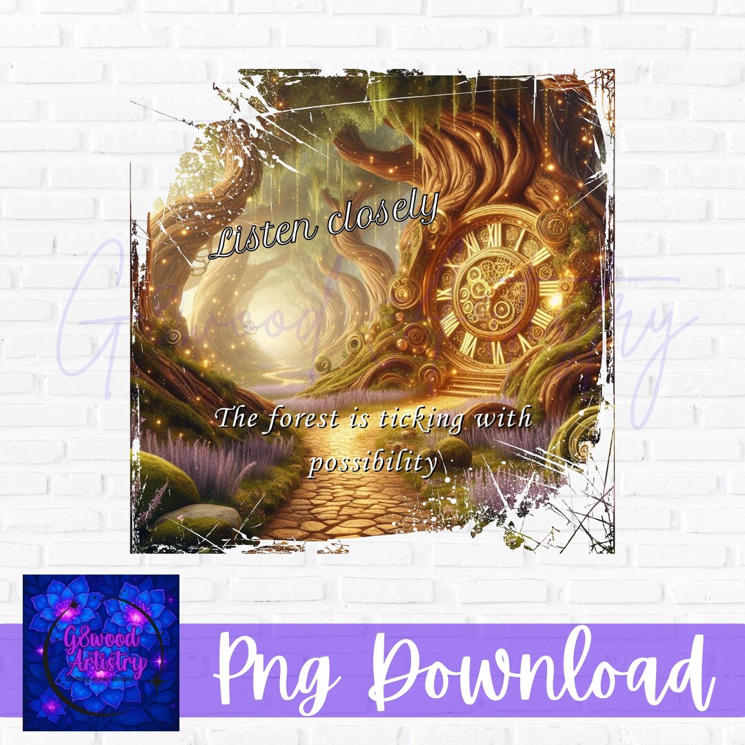Enchanted Forest Clock Print: Mystical Tree Fantasy Art (digital ...