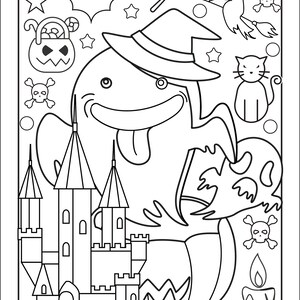 Halloween Coloring Pages | Ghosts | Witches | Castles | Thrilling - Etsy