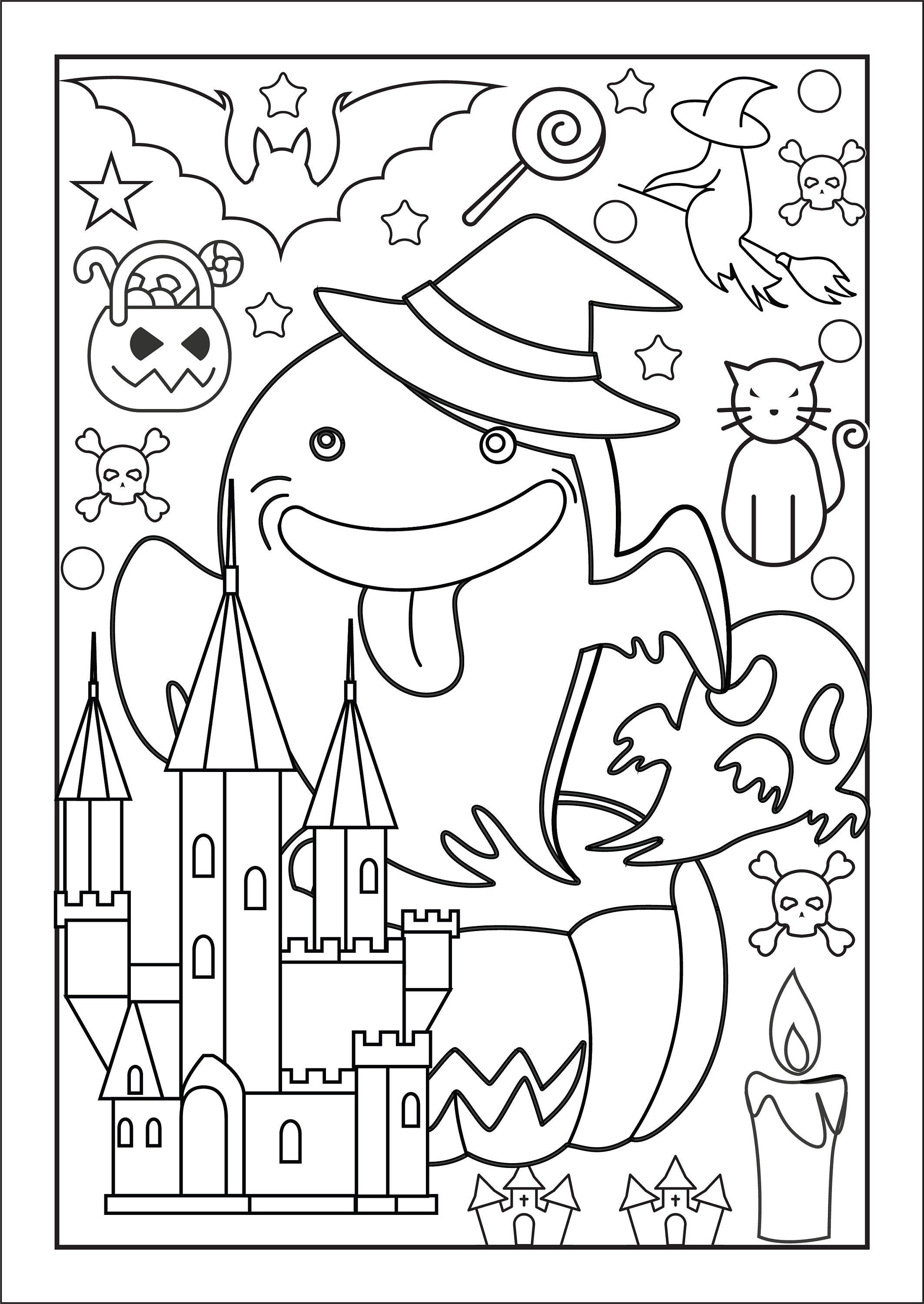 Halloween Coloring Pages | Ghosts | Witches | Castles | Thrilling - Etsy