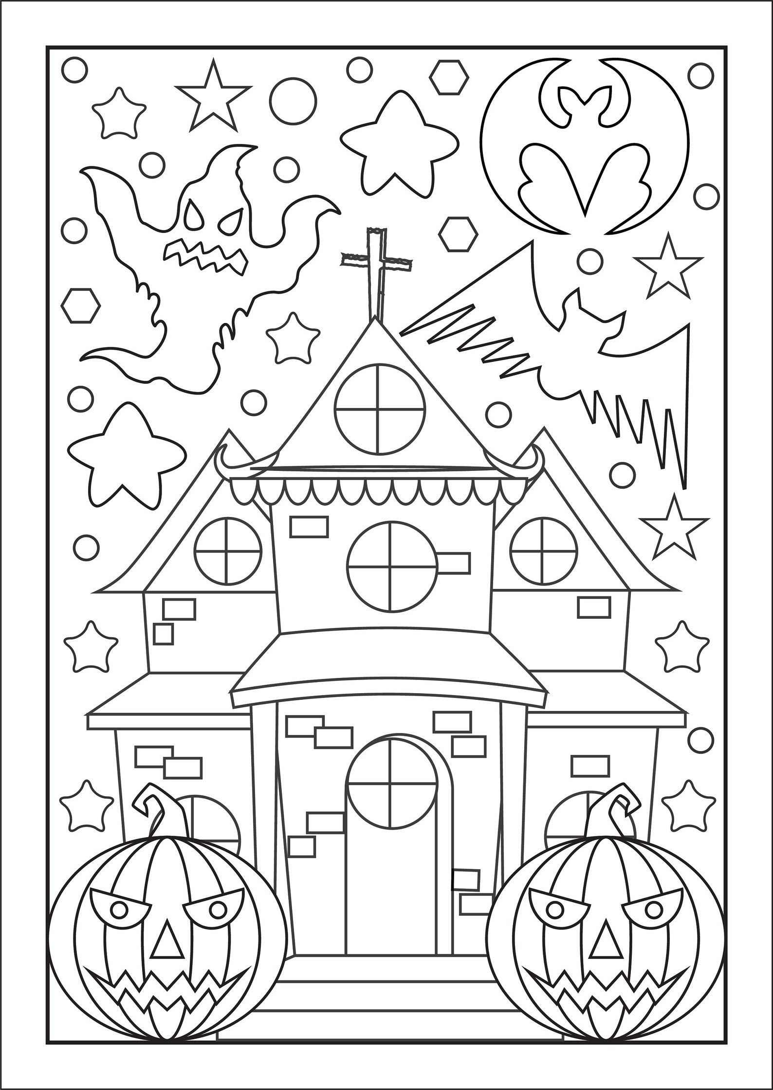 Halloween Coloring Pages | Ghosts | Witches | Castles | Thrilling - Etsy