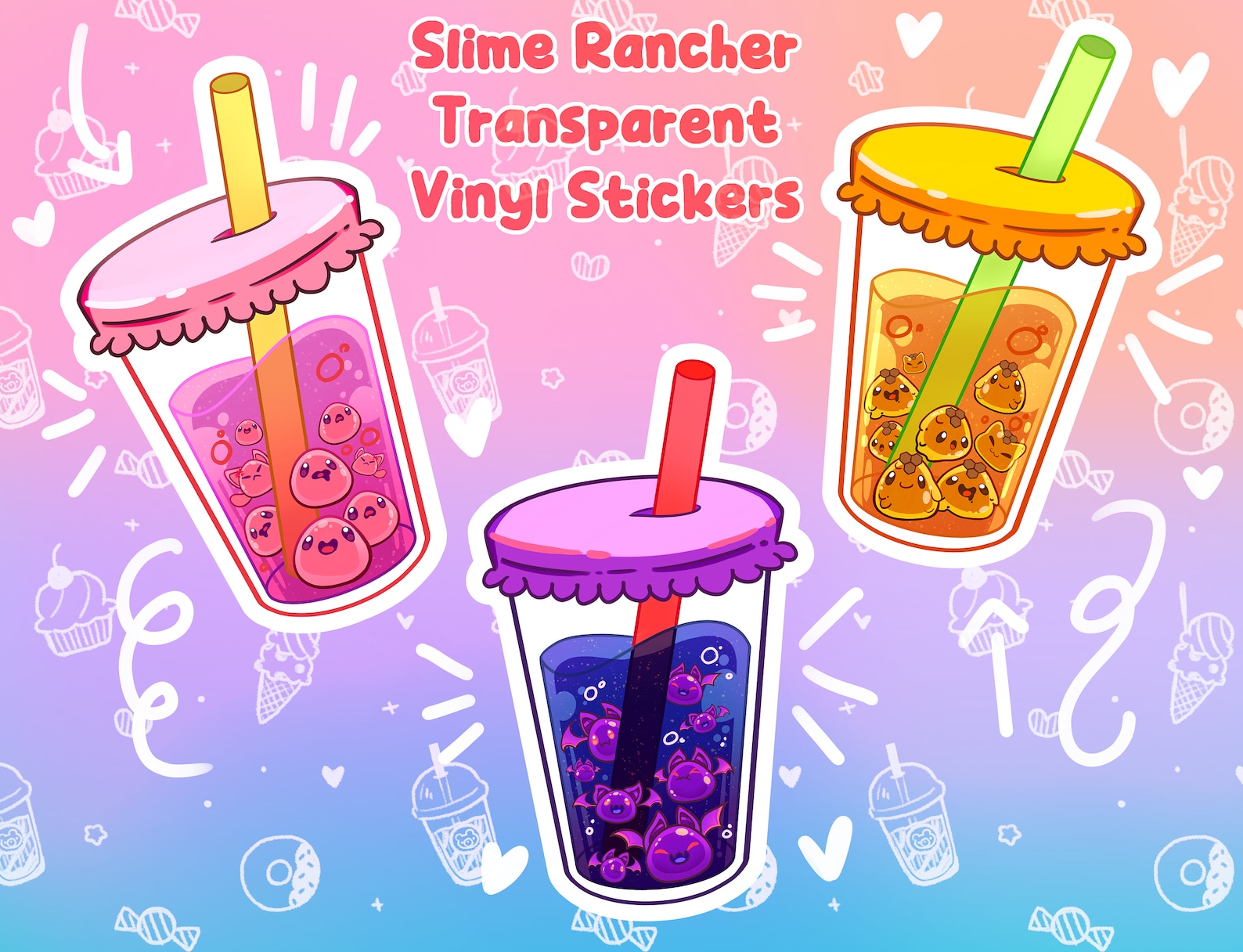 Slime Rancher Boba Tea | Transparent Vinyl Sticker - Etsy