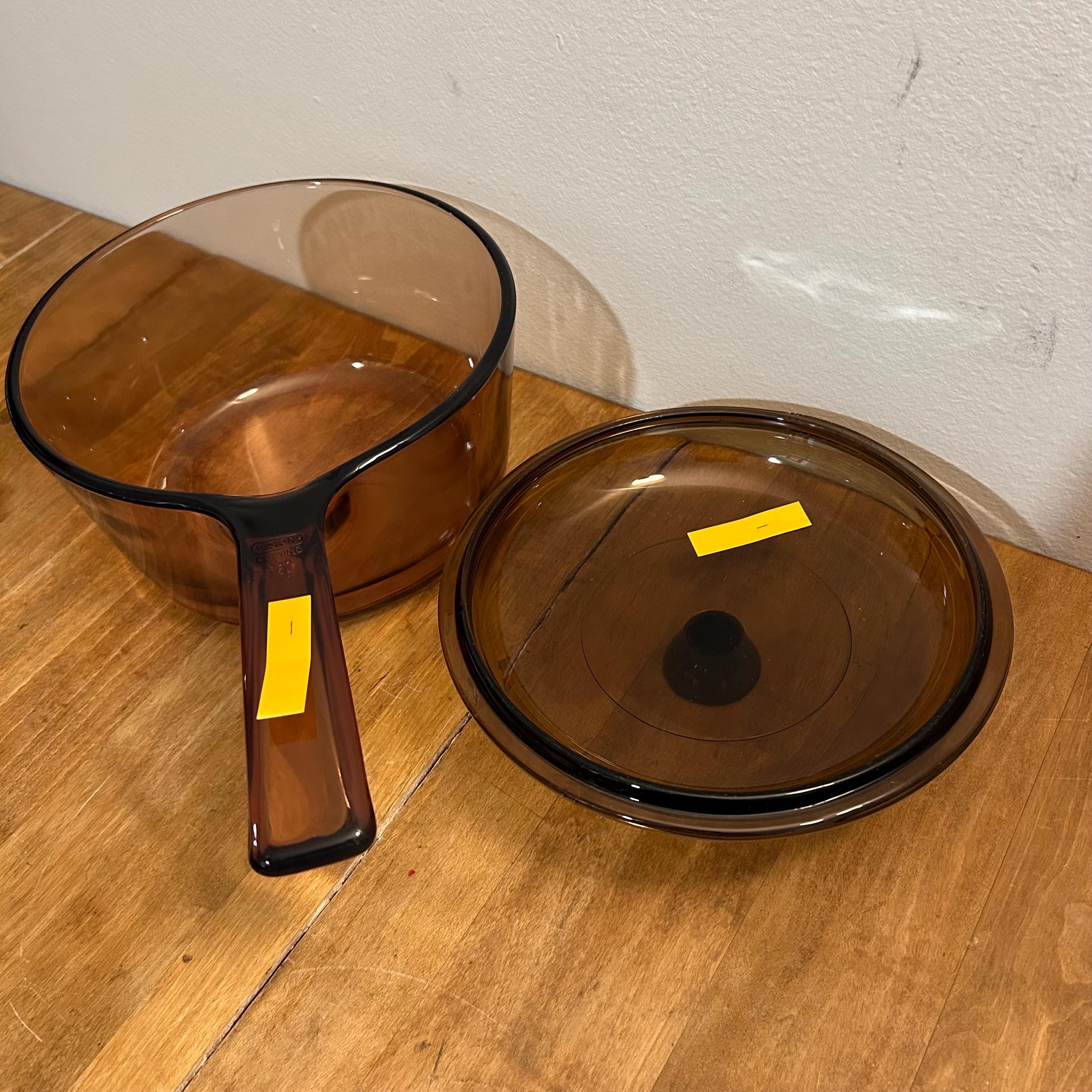 Vintage 1.5L Vision Corning USA Amber Saucepan With Lid, Vision 1.5L ...