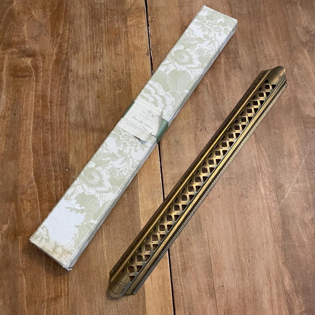 Vintage 12" Anna Griffin Somerset Fretwork Brass Inch/centimeter Ruler ...