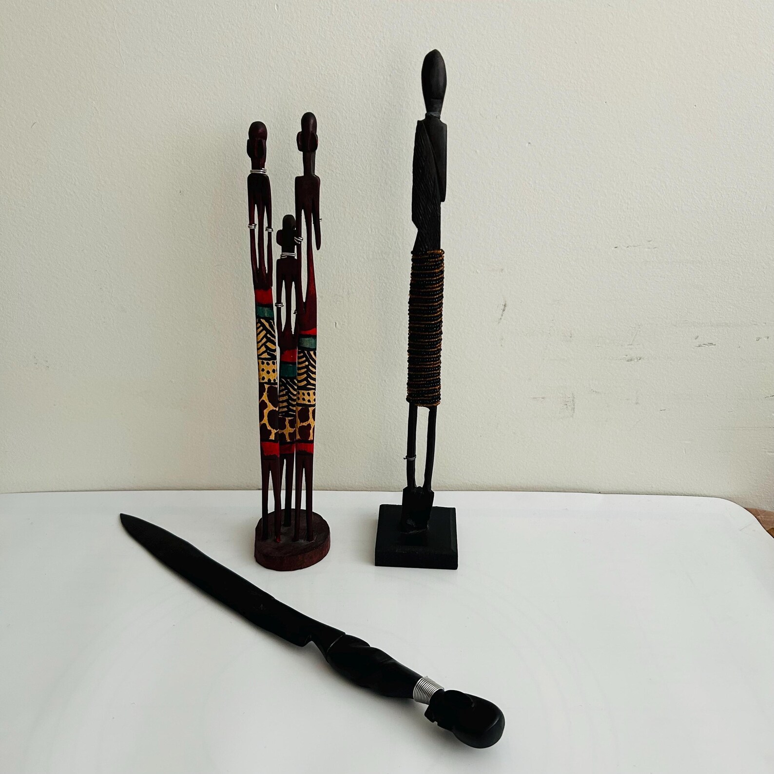 Vintage Kenya Masai Figurine, Africa Handcrafted Wooden Sculpture Art ...