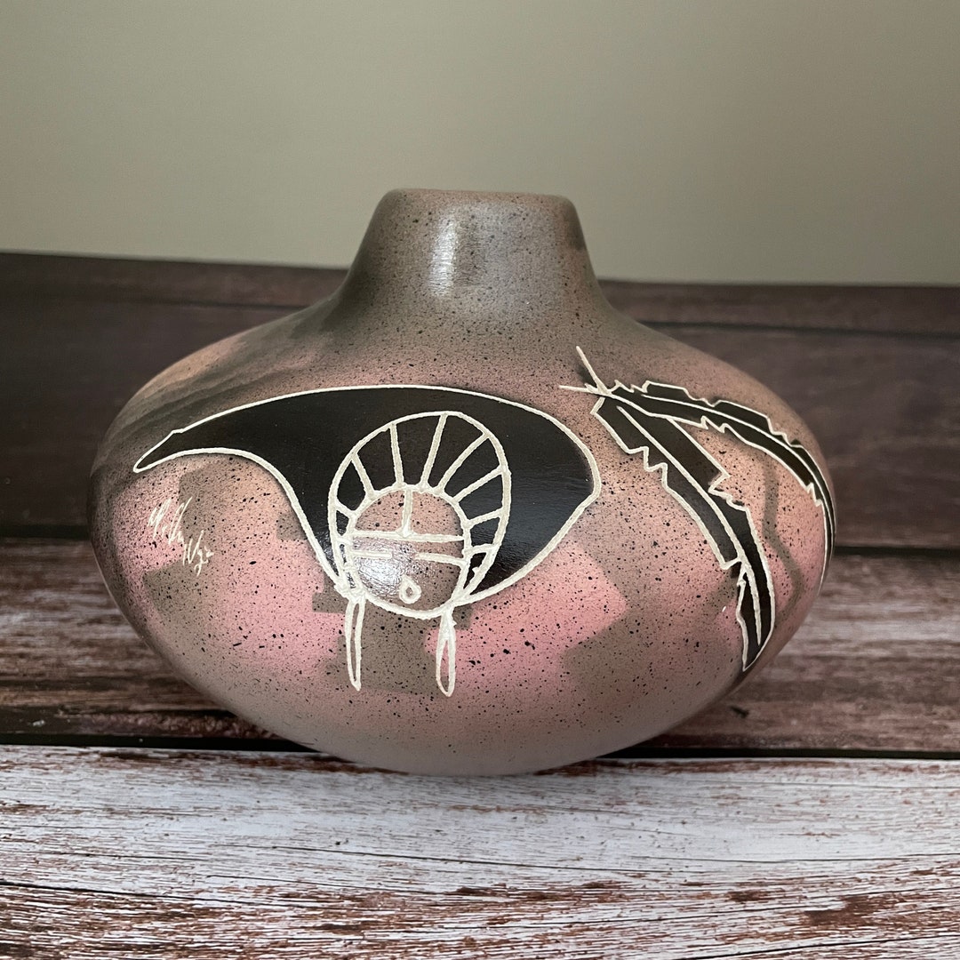 Vintage Hozoni Pottery Hand Painted by Native American Artists, Vintage ...