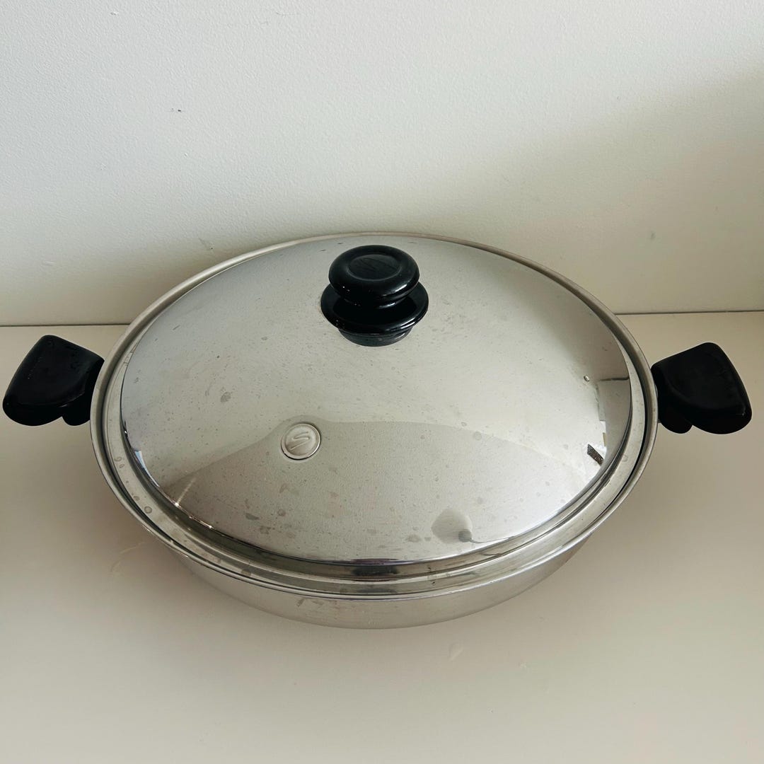 Saladmaster 15" 316ti Stainless Steel Wok With Vapo® Dome Lid and Bonus ...