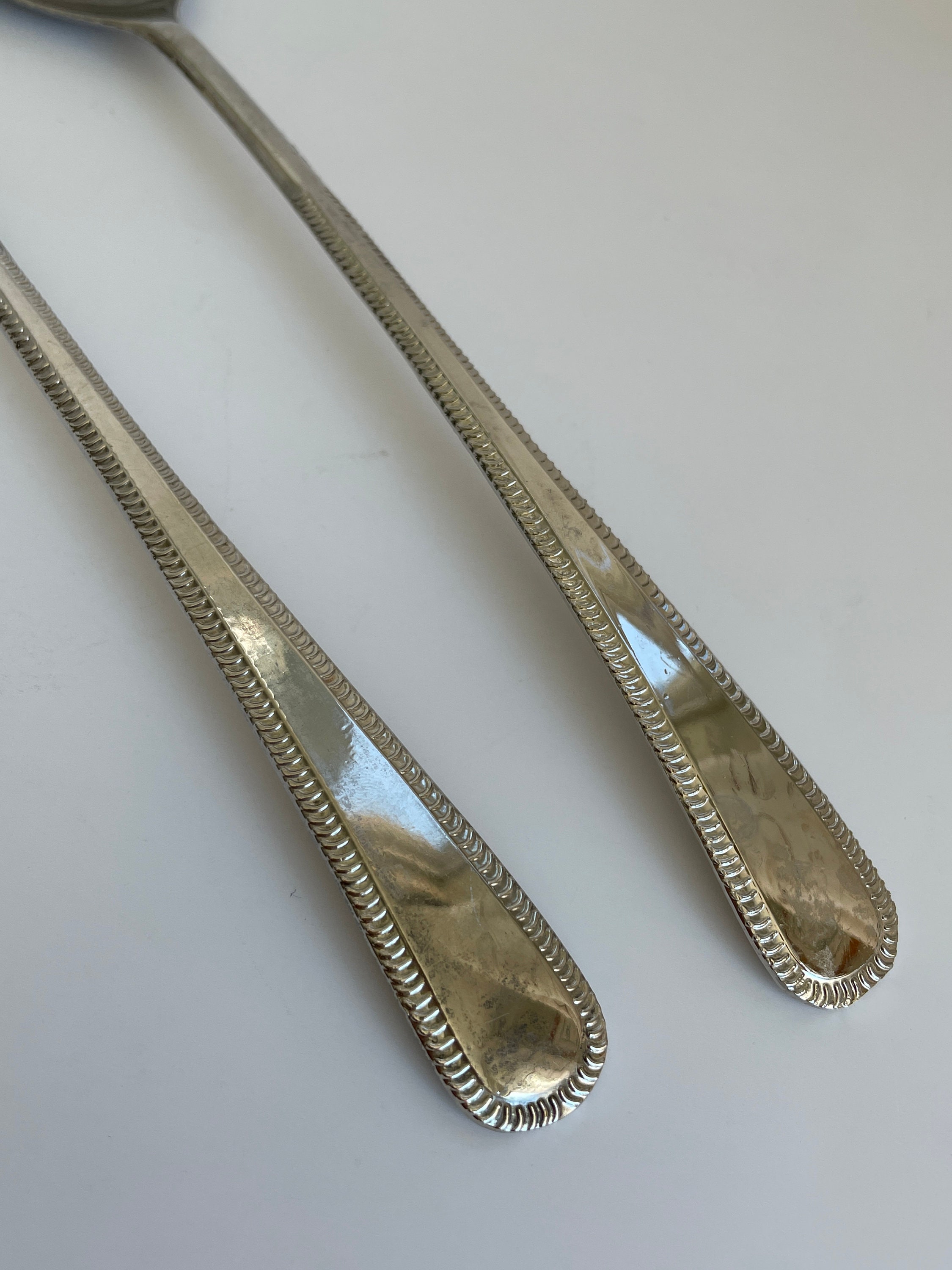 Vintage BRAMA E.P. on Zink Made in England Serving Salad Spoon Fork Set ...