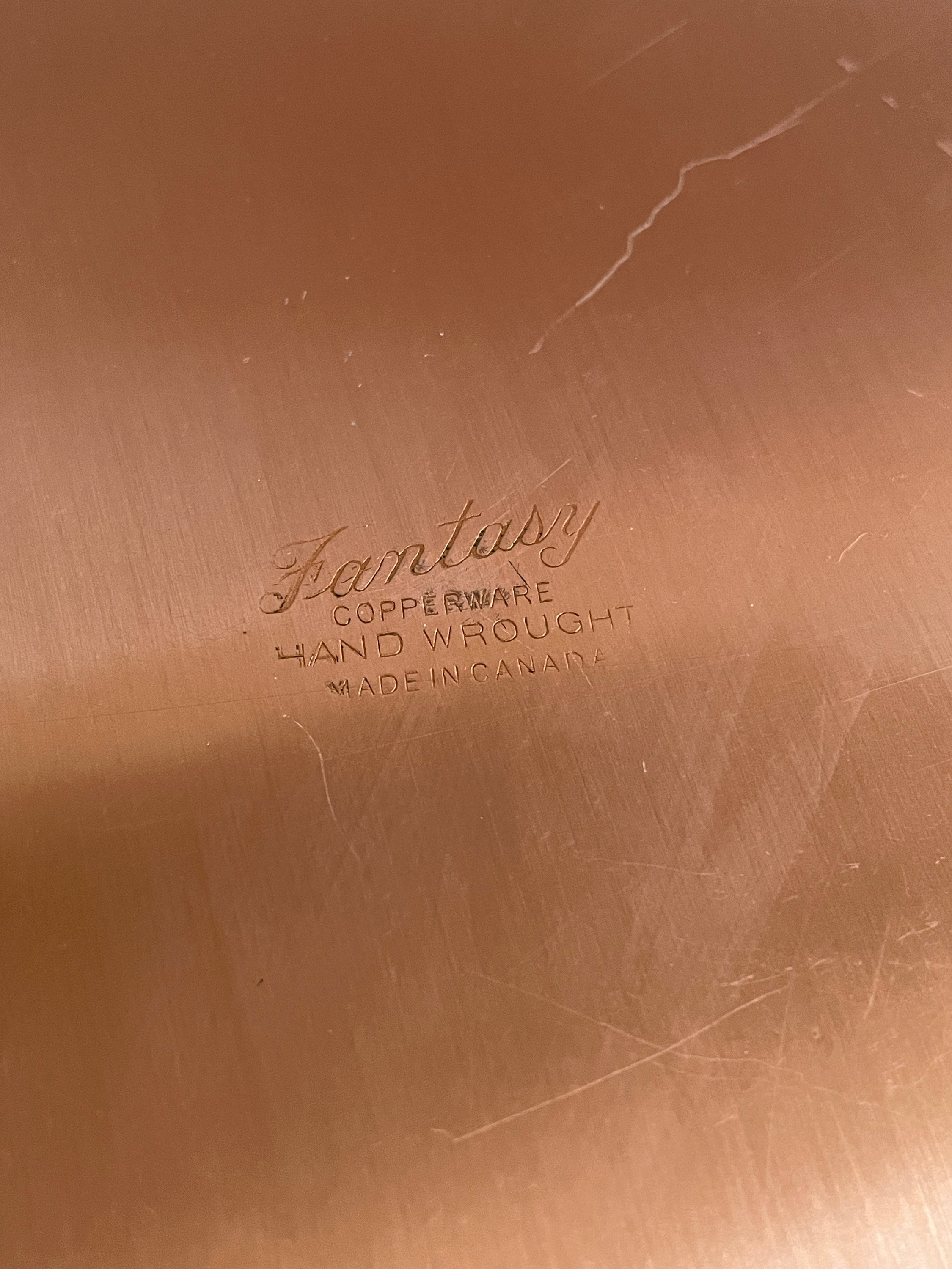 Antique Fantasy Copper Serving Tray, Etched Hand Wrought Copperware ...