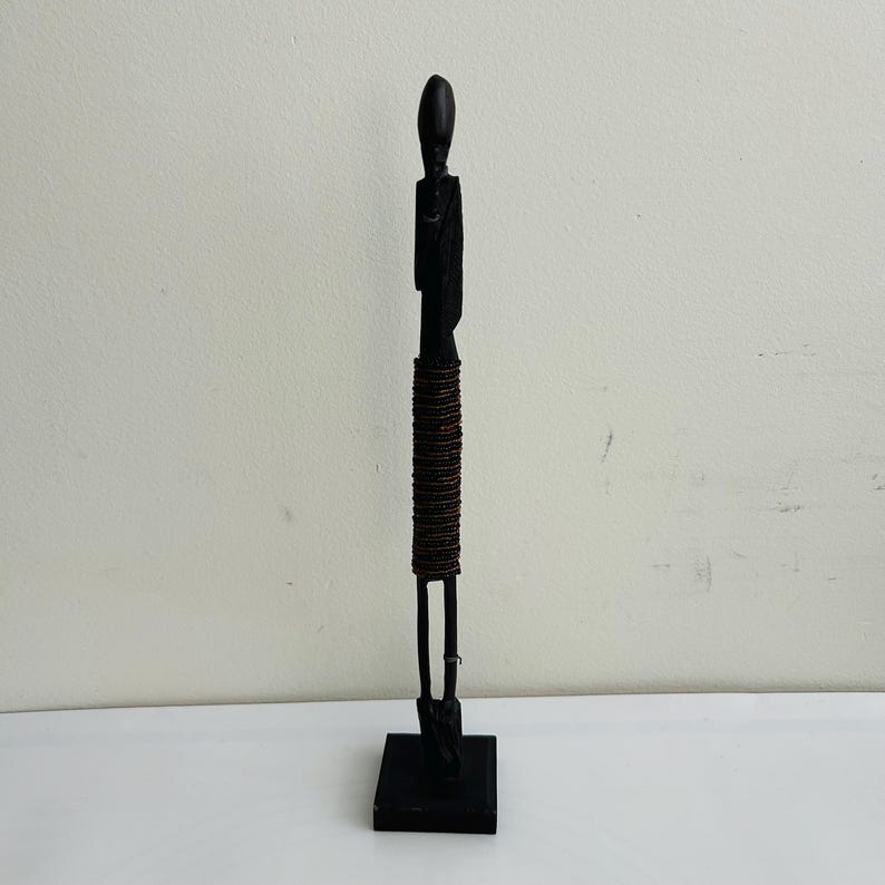 Vintage Kenya Masai Figurine, Africa Handcrafted Wooden Sculpture Art ...