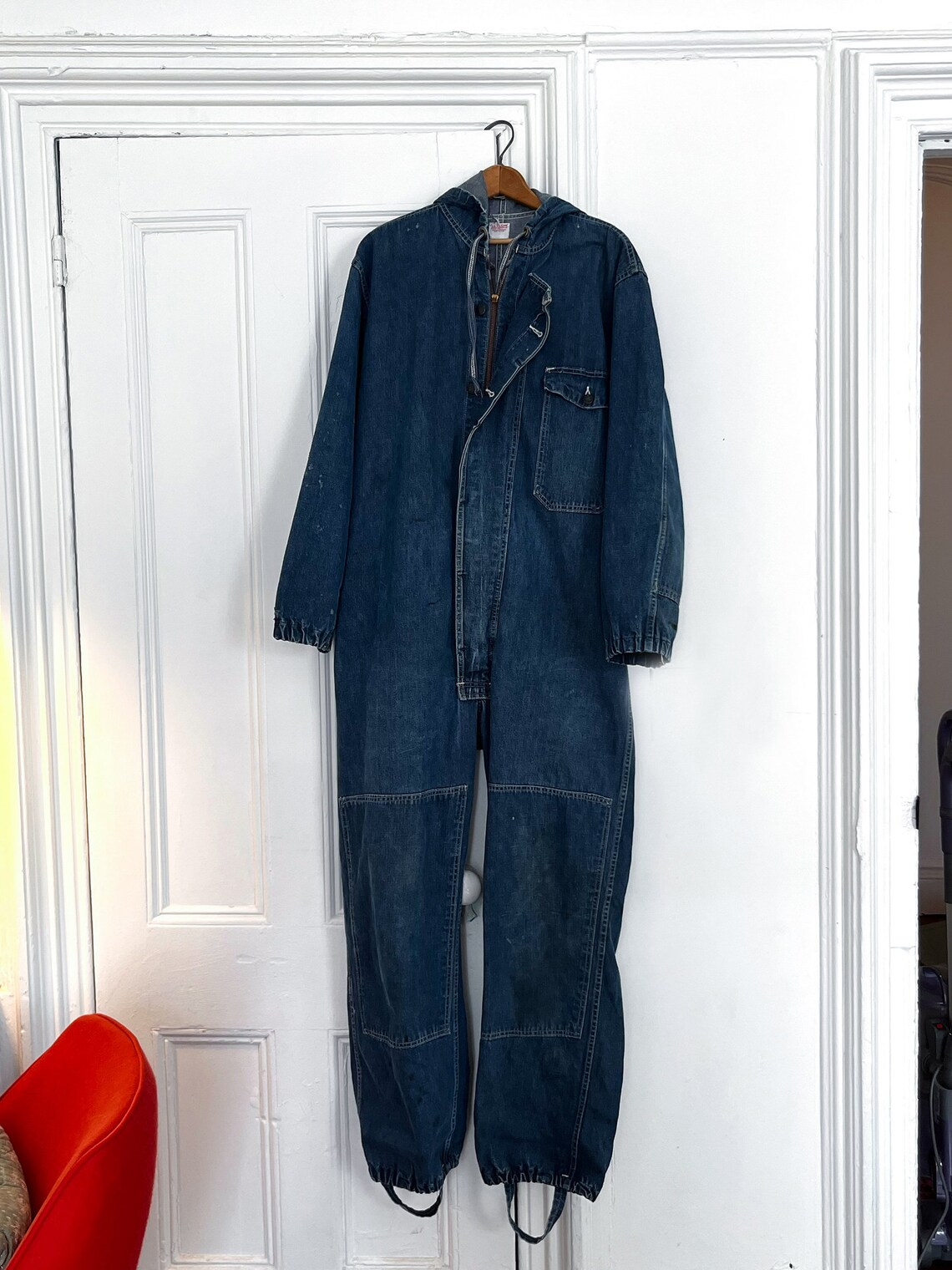 Vintage Hooded Denim Coveralls Setlow - Etsy