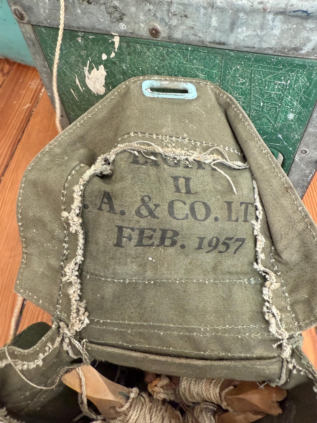 1950's Military Satchel With Fishing Lines and Weights - Etsy