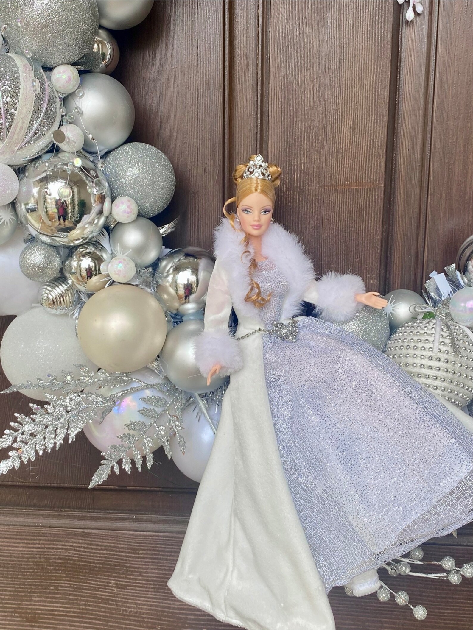 Barbie Wreath Ornament Wreath Silver and White Ornament - Etsy