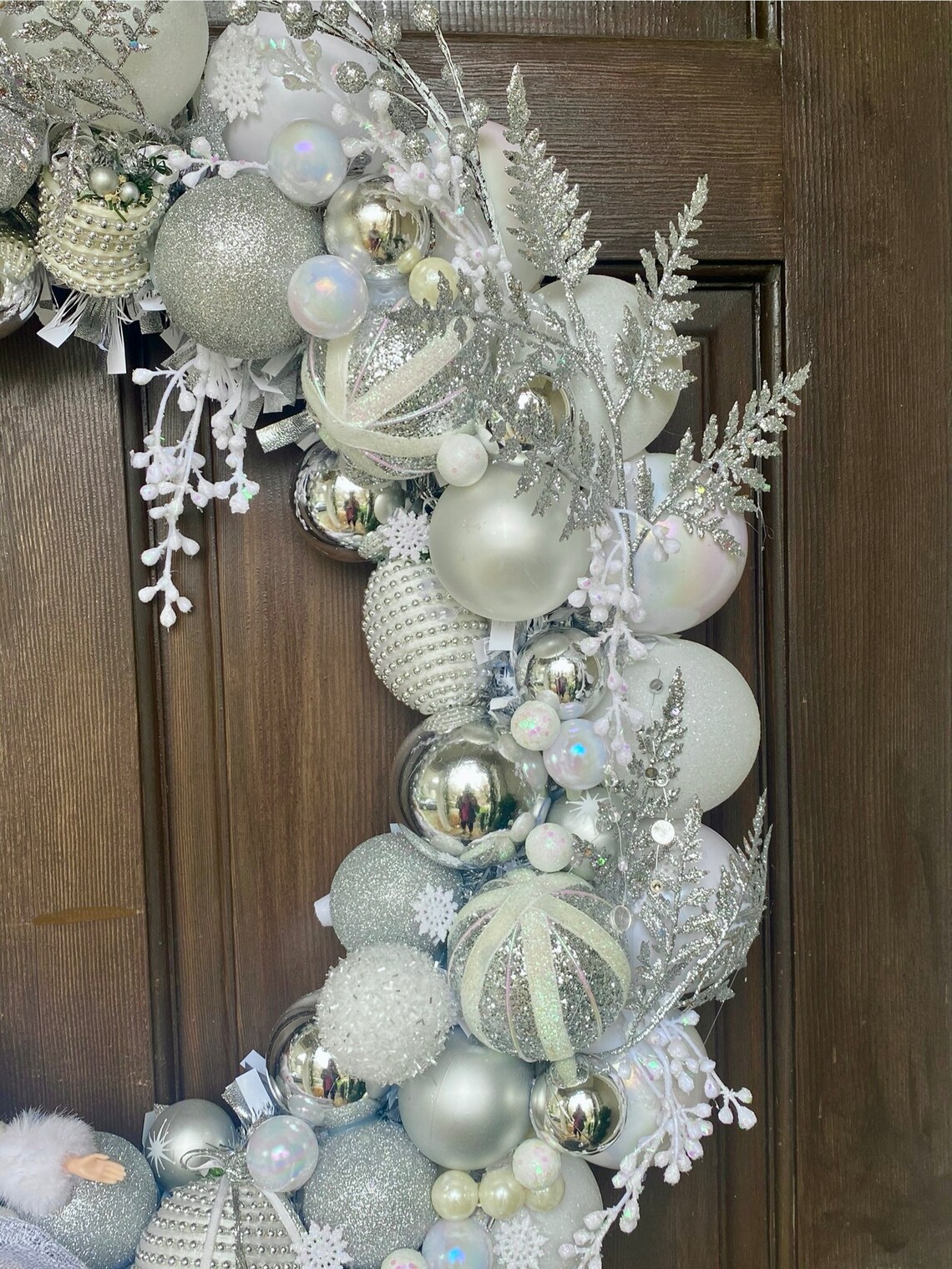 Barbie Wreath Ornament Wreath Silver and White Ornament Wreath Unique ...