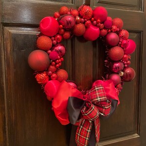 Ruby Red Door Wreath Ornament Wreath Holiday Bauble Wreath - Etsy