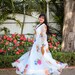 Elegant Organza Gown With Floral Prints Length 54 Inches, Size Small ...