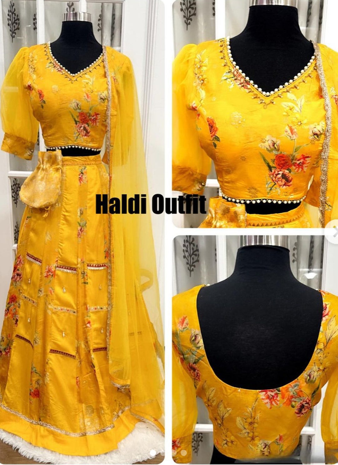 Beautiful Yellow Color Haldi Outfit Silk Lehanga Choli With Elegant ...