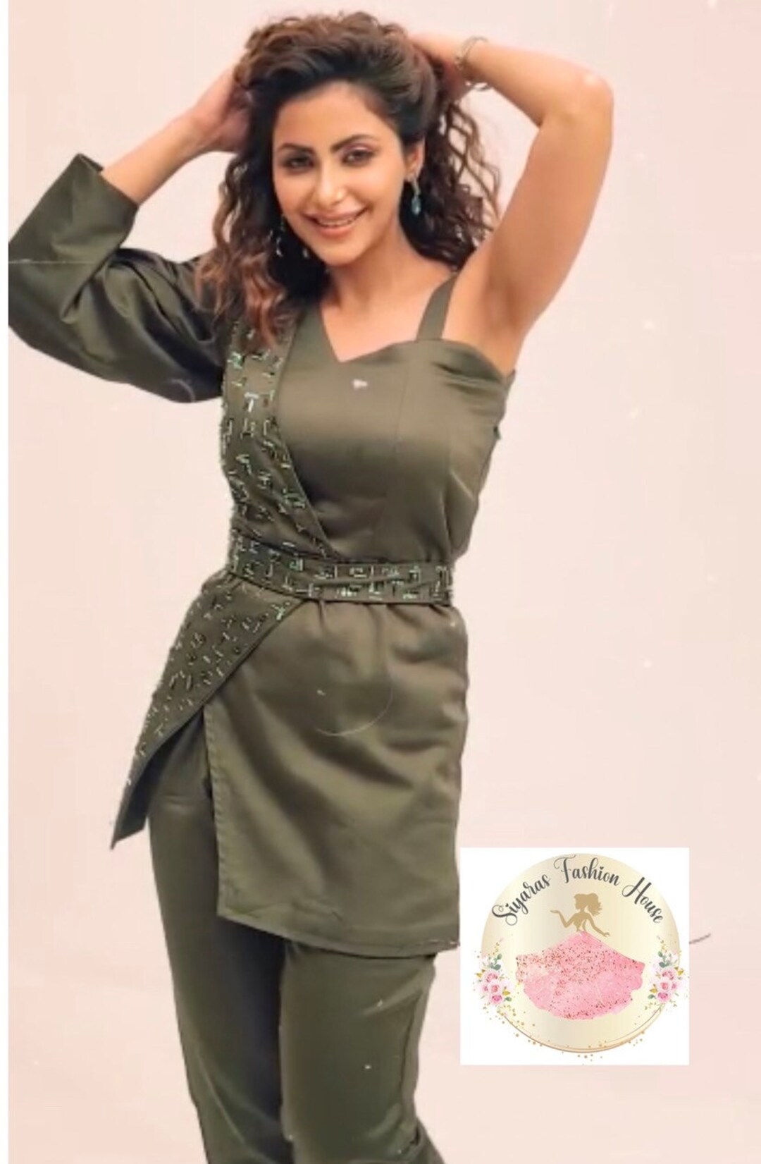 Beautiful Designer Latest Co-ord Set One Side Balloon Hands Party Wear ...