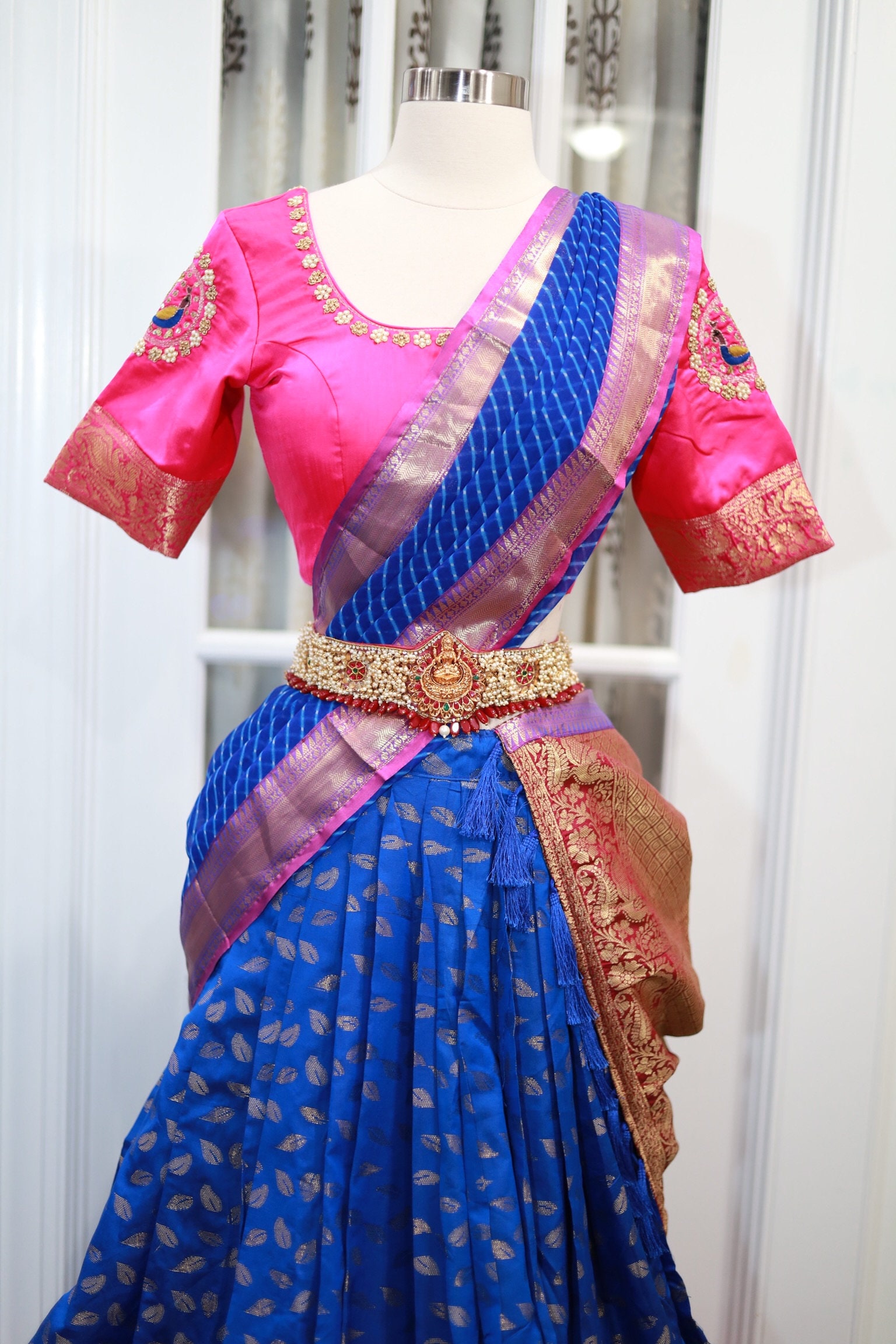 On Sale Traditional Half Saree/langa Voni With Maggam Work - Etsy