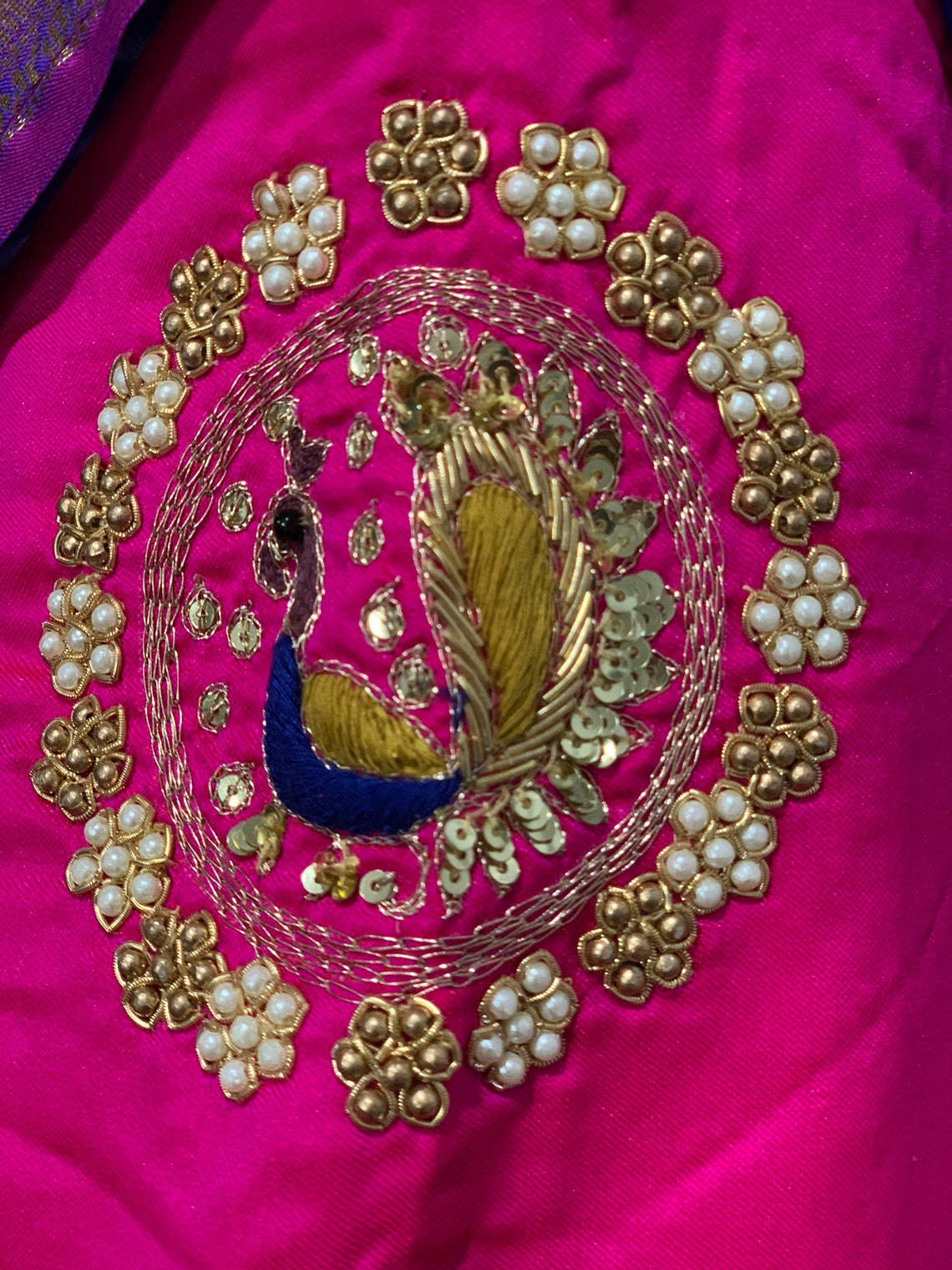 On Sale Traditional Half Saree/langa Voni With Maggam Work - Etsy